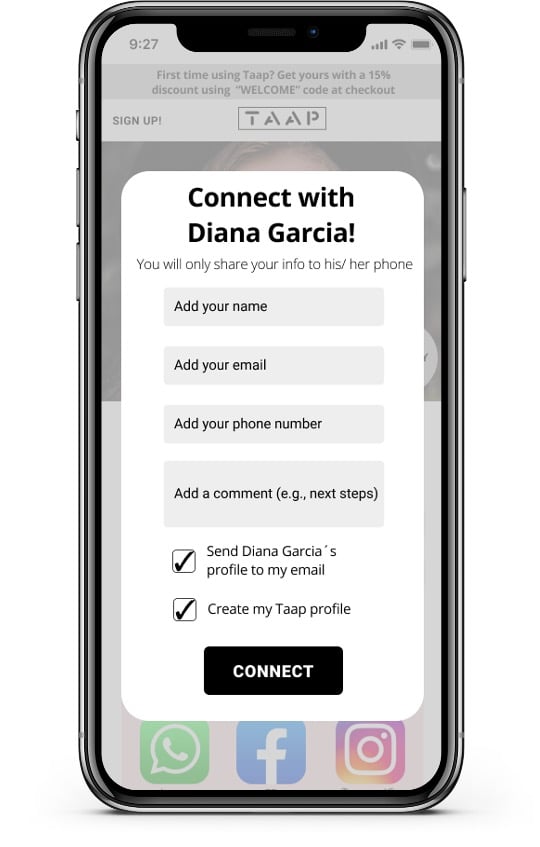Taap - Digital Business Card - Key features
